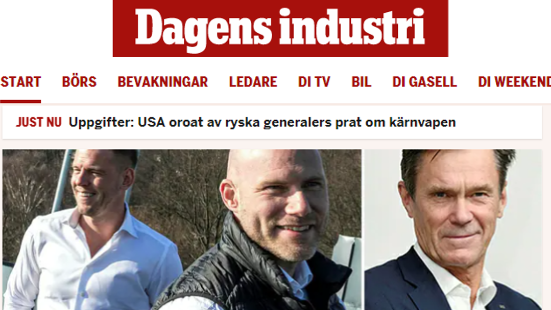 Exklusiv intervju i Dagens Industri